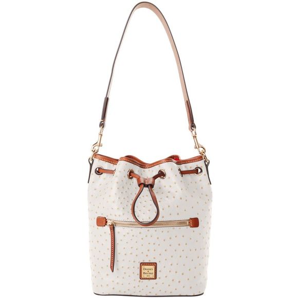 Dooney & Bourke | Bags | Dooney Bourke Ostrich Drawstring Shoulder Bag ...